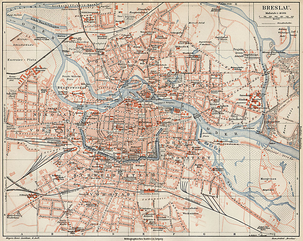 Carte de Wroclaw : Plan détaillé des lieux intéressants - Vanupied