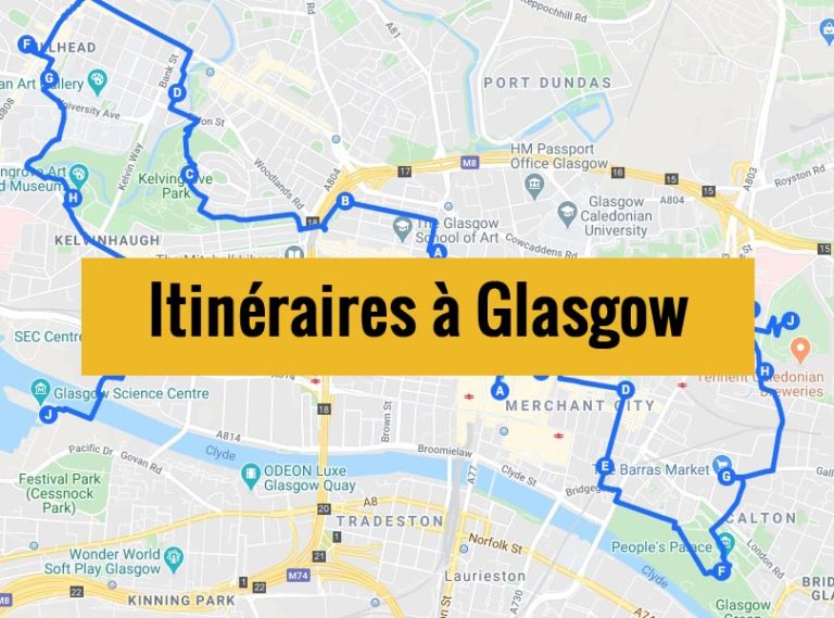 Metro à Glasgow & bus : Carte, tarifs, lieux d'intérêt par station