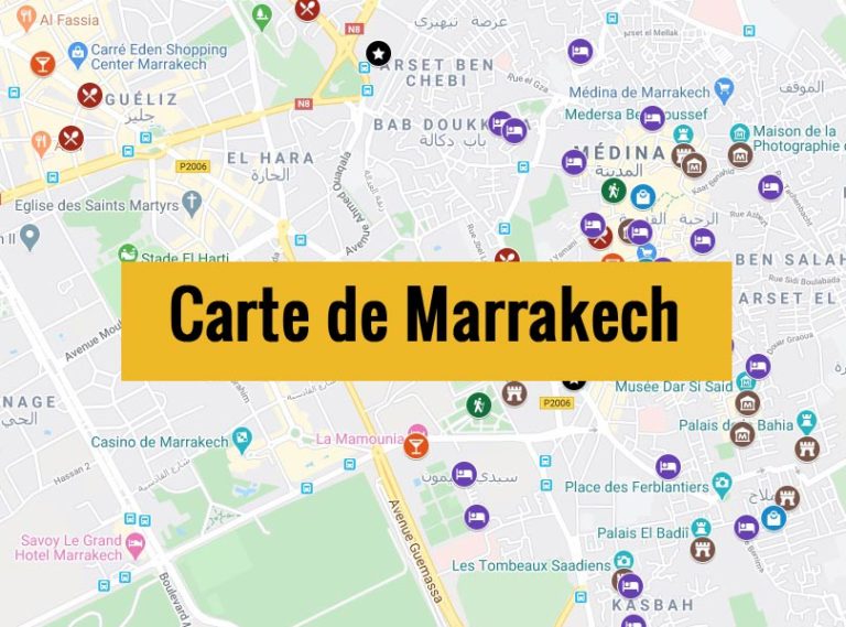 Carte de Marrakech (Maroc) : Plan détaillé gratuit et en français à ...