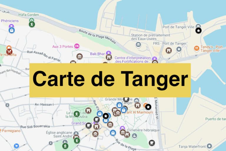 Carte de Tanger : Tous les lieux du guide